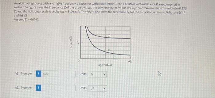 Solved An alternating source with a variable frequency, a | Chegg.com