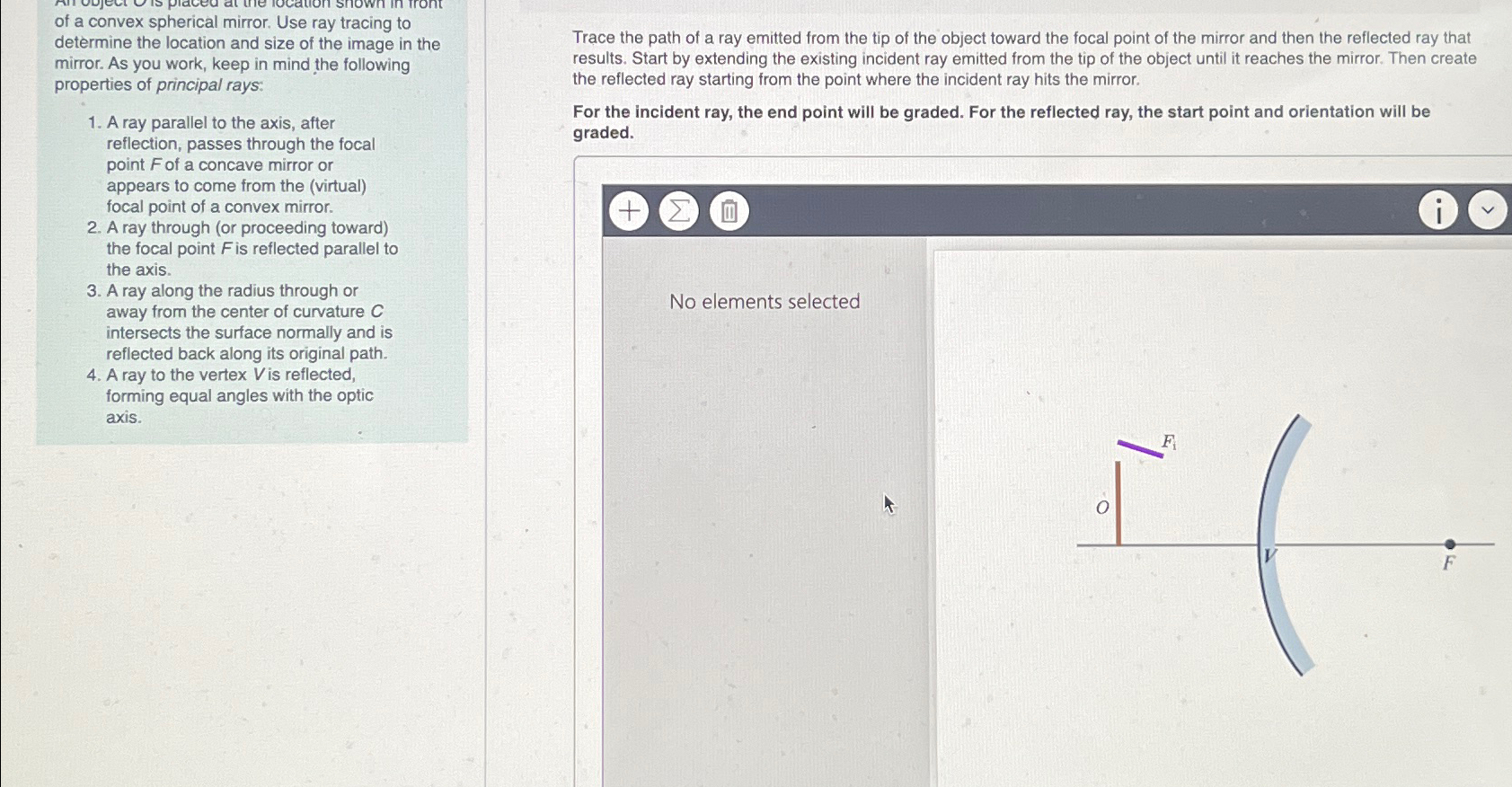 Solved of a convex spherical mirror. Use ray tracing to | Chegg.com