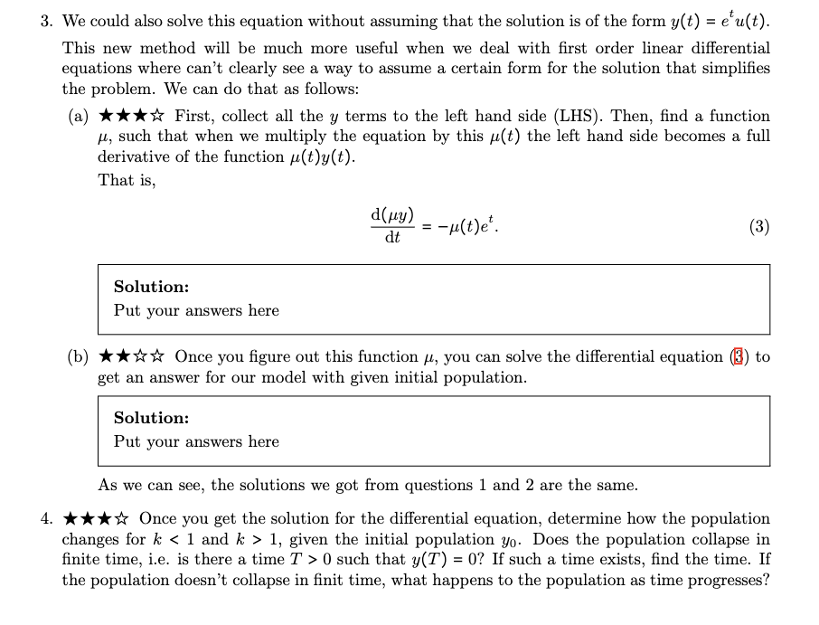 Solved We could also solve this equation without assuming | Chegg.com