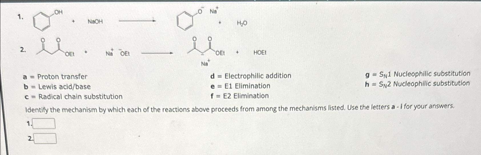 Solved a= ﻿Proton transferb = ﻿Lewis acid/basec = ﻿Radical | Chegg.com