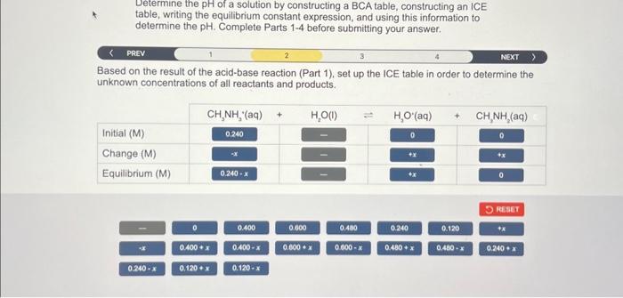 Solved Determine the pH of a solution by constructing a BCA | Chegg.com