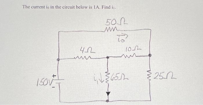 Solved The current i0 in the circuit below is 1 A. Find i1. | Chegg.com