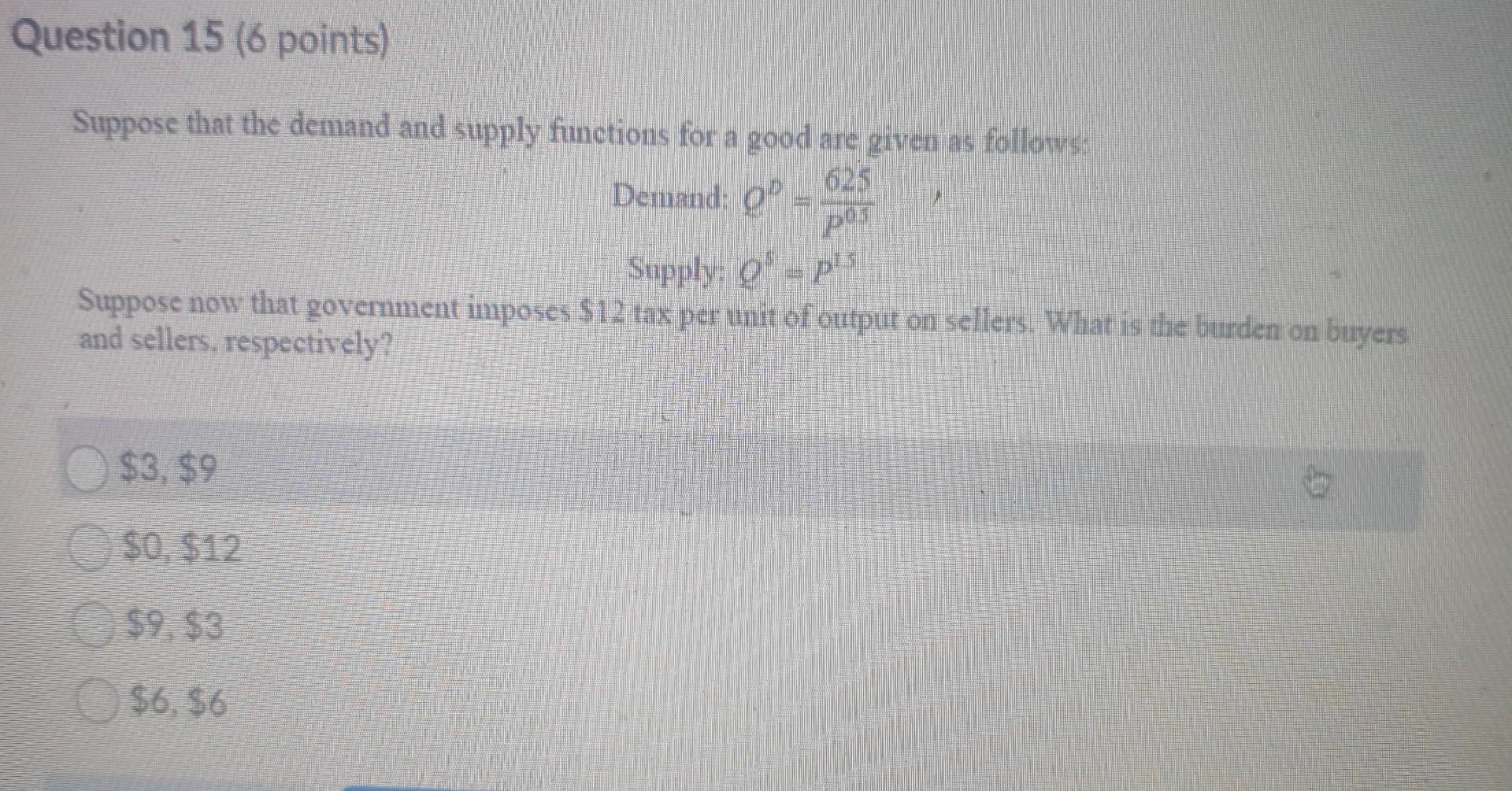 Solved Suppose that the demand and supply functions for a | Chegg.com