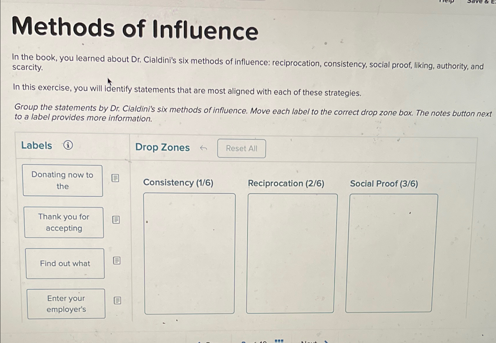 Solved Methods of InfluenceIn the book, you learned about | Chegg.com
