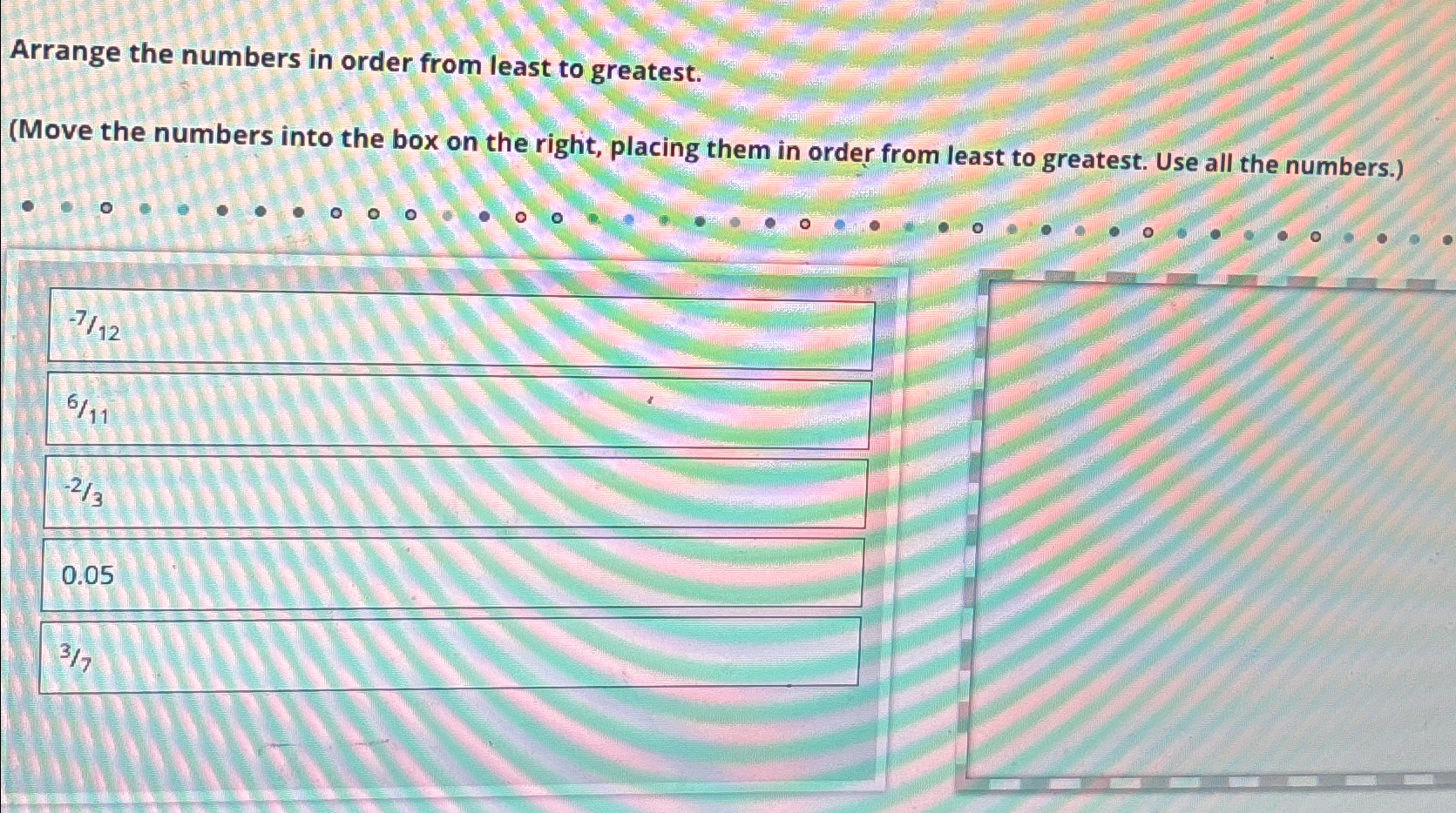 Solved Arrange the numbers in order from least to | Chegg.com