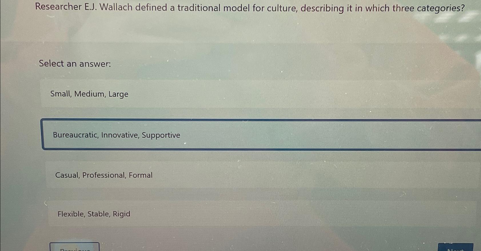Solved Researcher E.J. ﻿Wallach defined a traditional model | Chegg.com