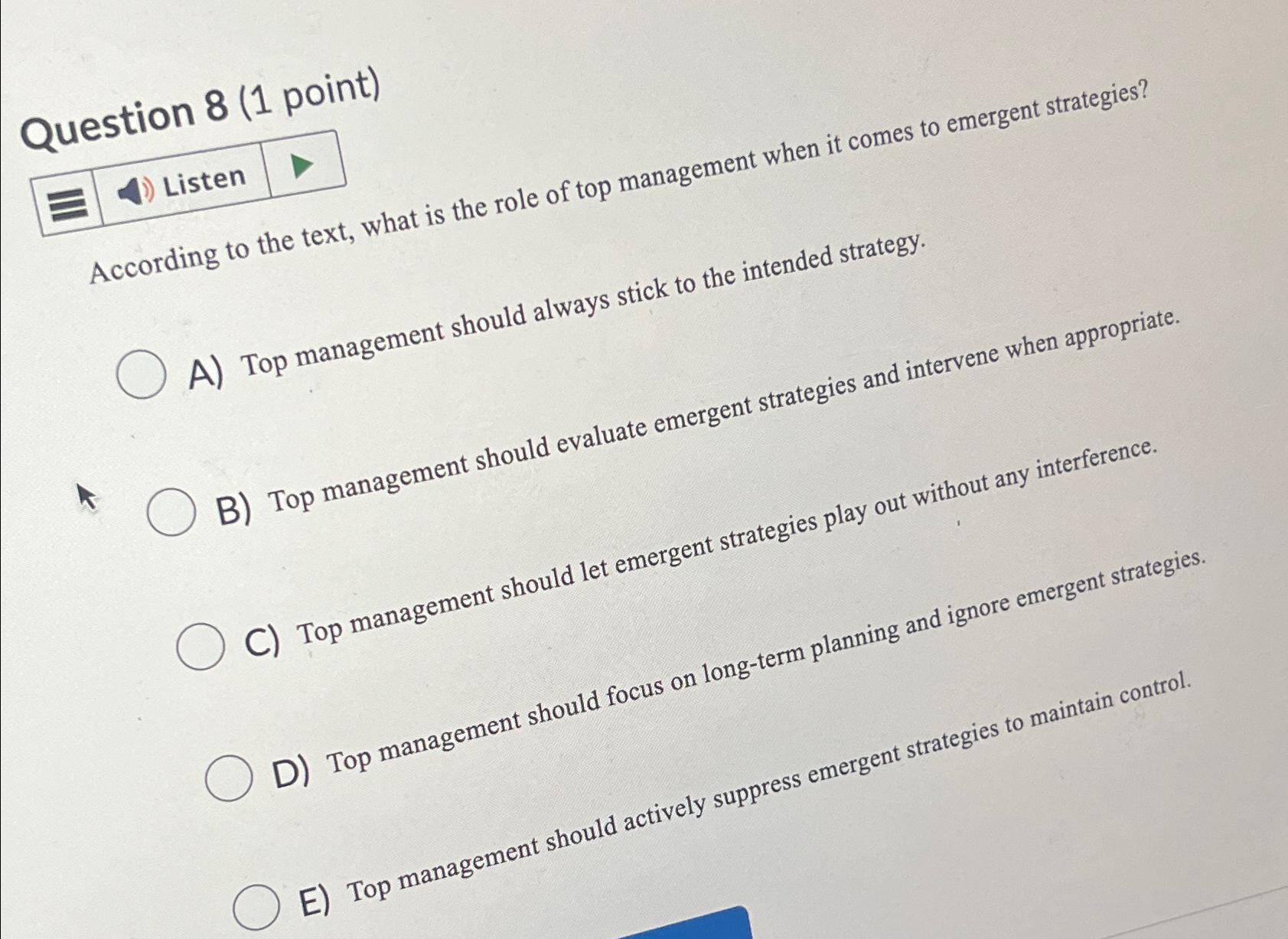Solved Question 8 (1 ﻿point)ListenAccording to the text, | Chegg.com