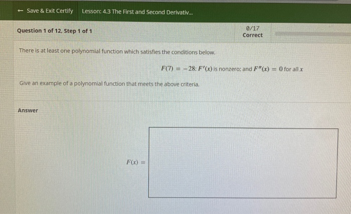 Solved - Save & Exit Certify Lesson: 4.2 The Mean Value | Chegg.com