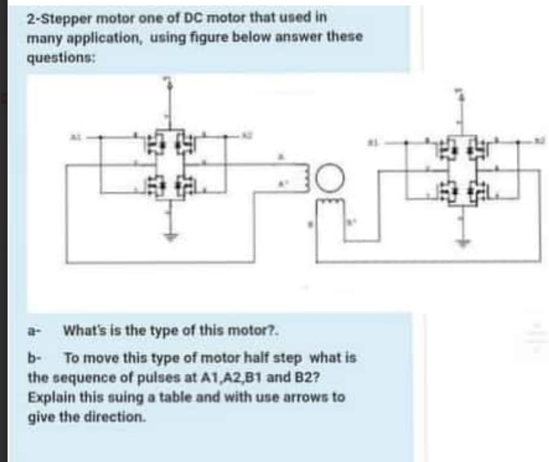 Solved 2-Stepper motor one of DC motor that used in many | Chegg.com