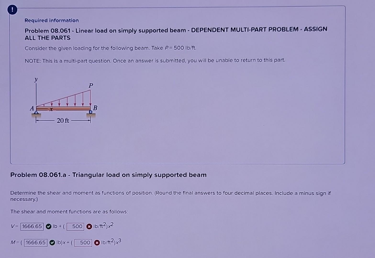 Solved Required information Problem 08.061 - Linear load on | Chegg.com