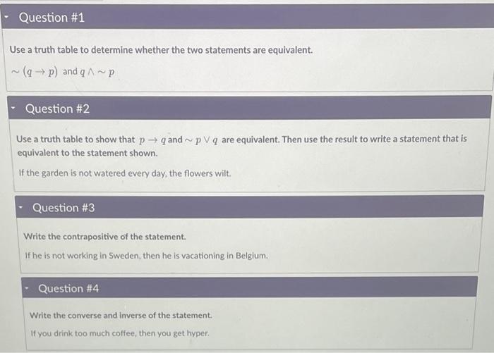 Solved Use a truth table to determine whether the two | Chegg.com
