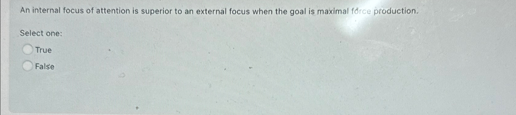 Solved An internal focus of attention is superior to an | Chegg.com