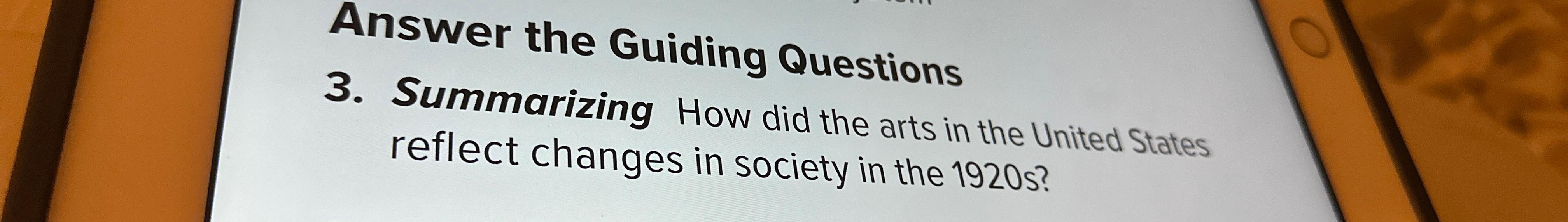Solved Answer the Guiding Questions3. ﻿Summarizing How did | Chegg.com