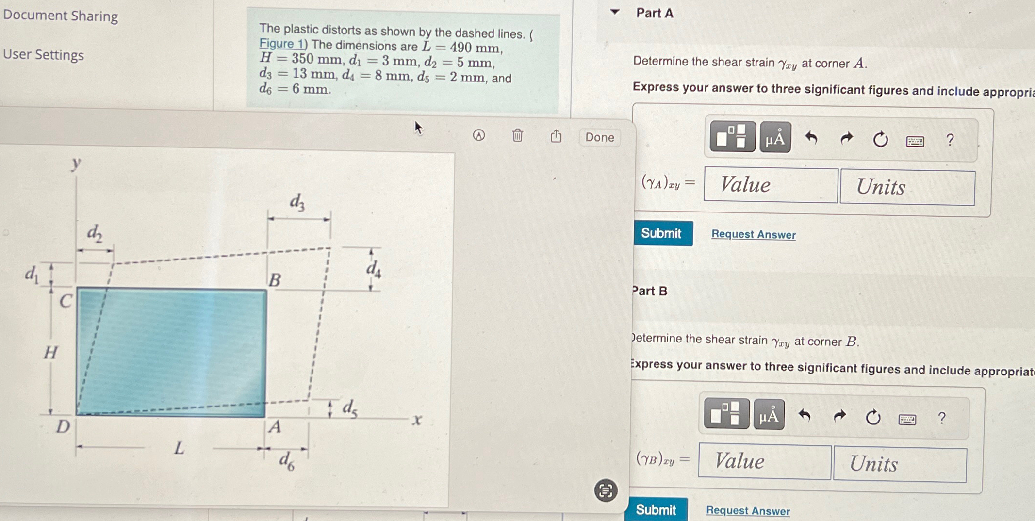Solved Document SharingUser SettingsPart AThe plastic | Chegg.com