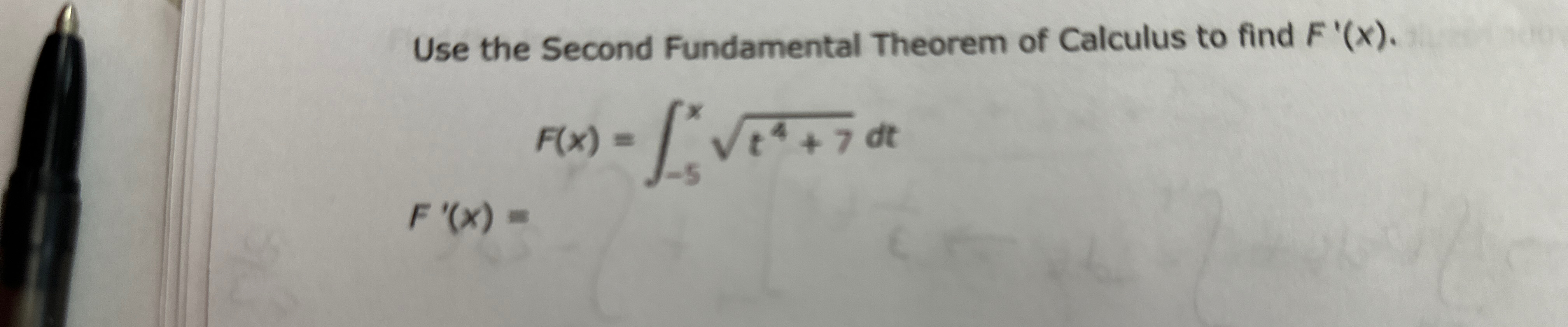 Solved Use the Second Fundamental Theorem of Calculus to | Chegg.com