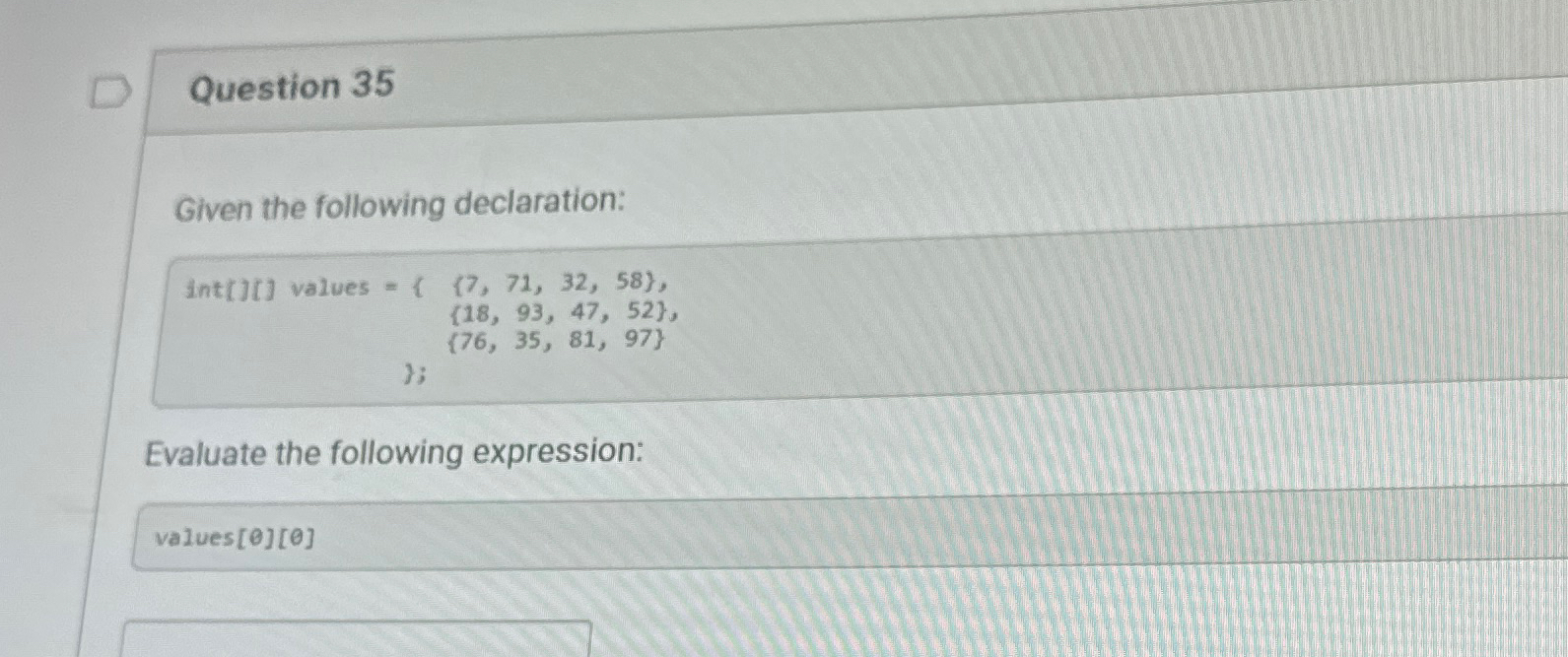 Solved Question 35Given the following | Chegg.com