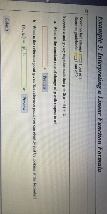 Solved Example 3: Interpreting a Linear Function Formula | Chegg.com