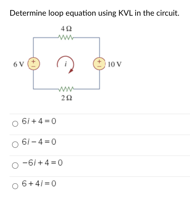Solved Determine loop equation using KVL in the | Chegg.com