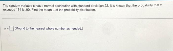Solved The random variable x has a normal distribution with, | Chegg.com