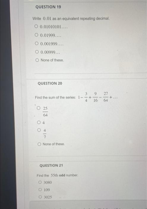 Solved Write 001 As An Equivalent Repeating Decimal 2623