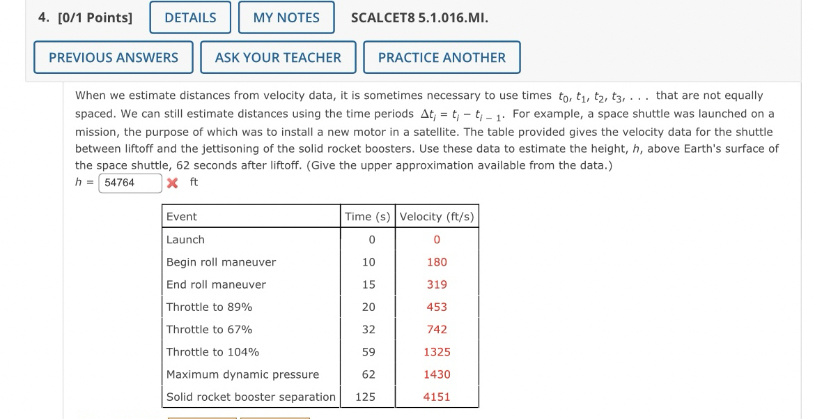 Solved Points]SCALCET8 5.1.016.MI.When we estimate distances | Chegg.com