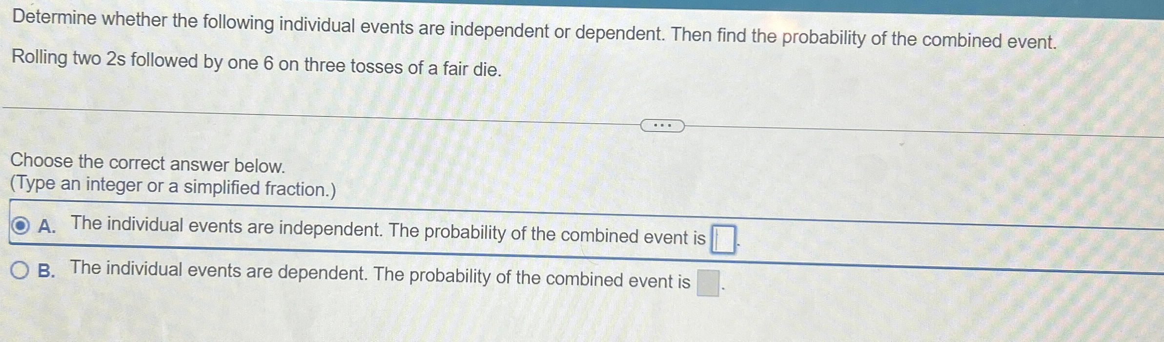 Solved Determine whether the following individual events are | Chegg.com