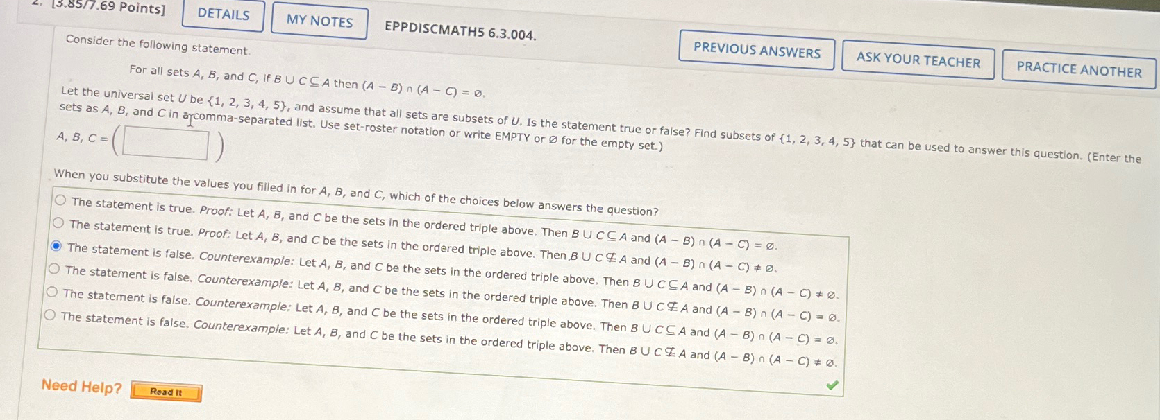 Solved EPPDISCMATH5 6.3.004.Consider the following | Chegg.com