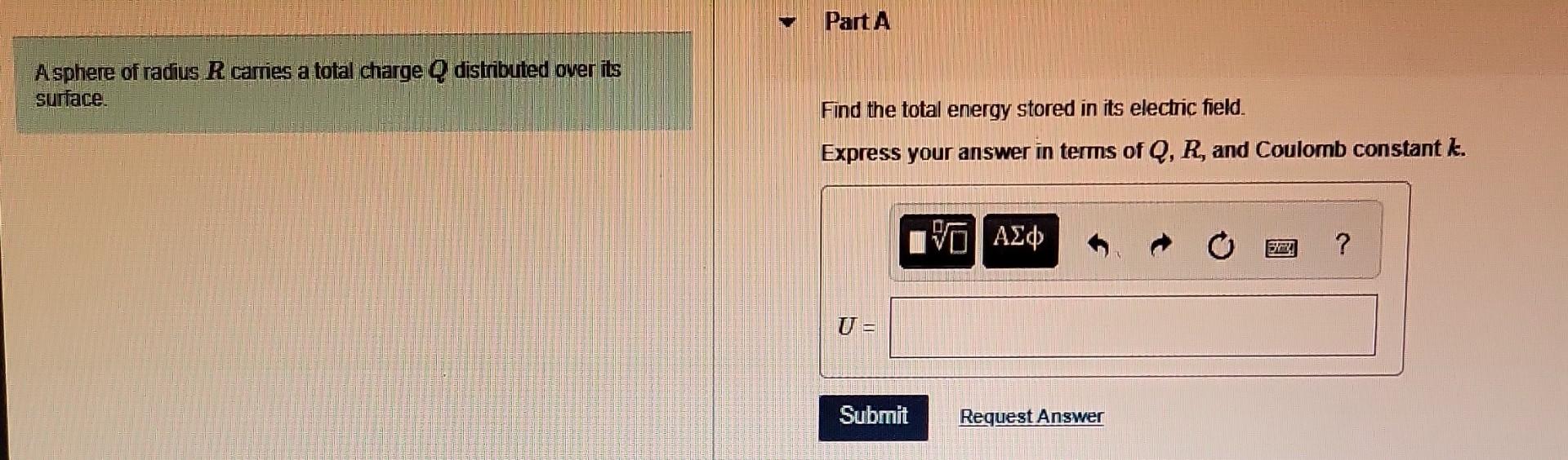 Solved A sphere of radius R carries a total charge Q | Chegg.com