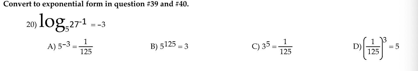 Solved Convert to exponential | Chegg.com