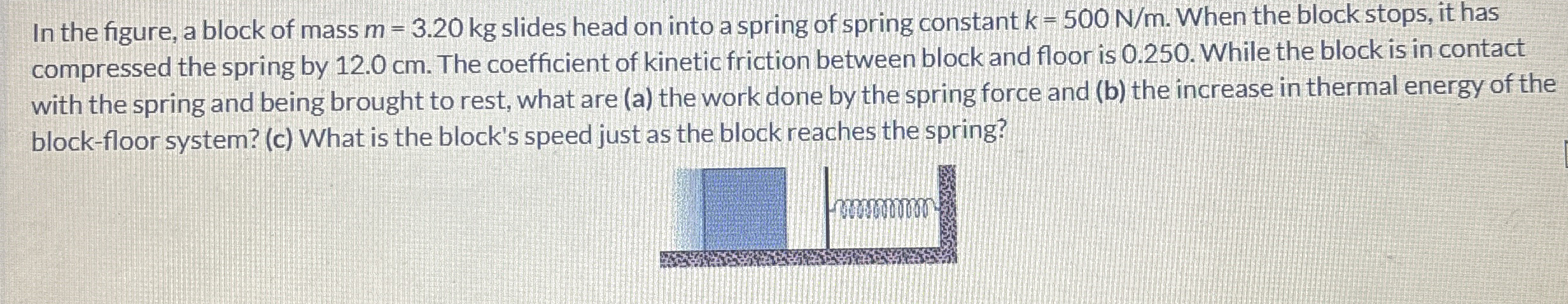 Solved In the figure, a block of mass m=3.20kg ﻿slides head | Chegg.com