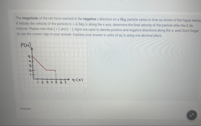 Solved The magnitude of the net force exerted in the | Chegg.com