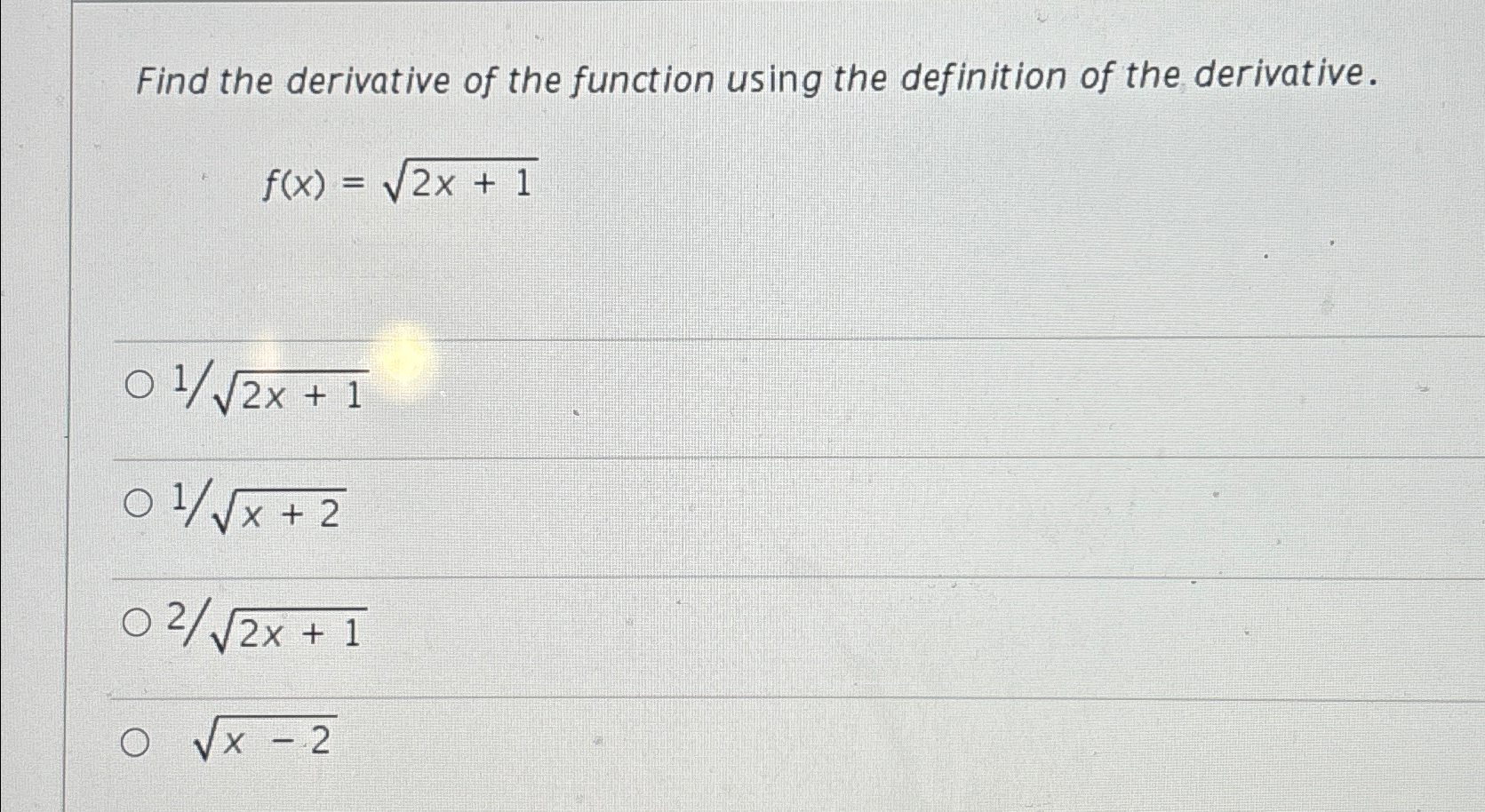 Solved Find the derivative of the function using the | Chegg.com