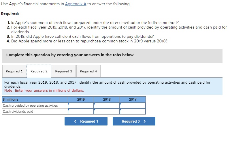 Use Apple's financial statements in Appendix A to | Chegg.com