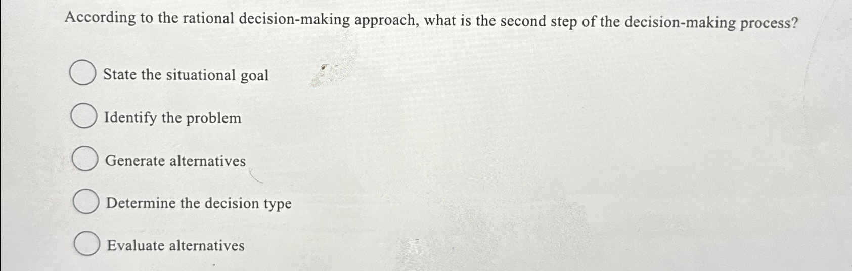 Solved According to the rational decision-making approach, | Chegg.com