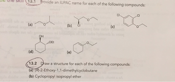 Solved 13. Provide an IUPAC name for each of the following | Chegg.com