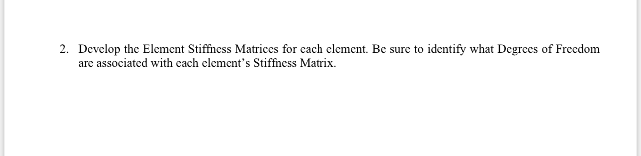 Solved Develop the Element Stiffness Matrices for each | Chegg.com