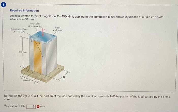 Solved Required information An axial centric force of | Chegg.com