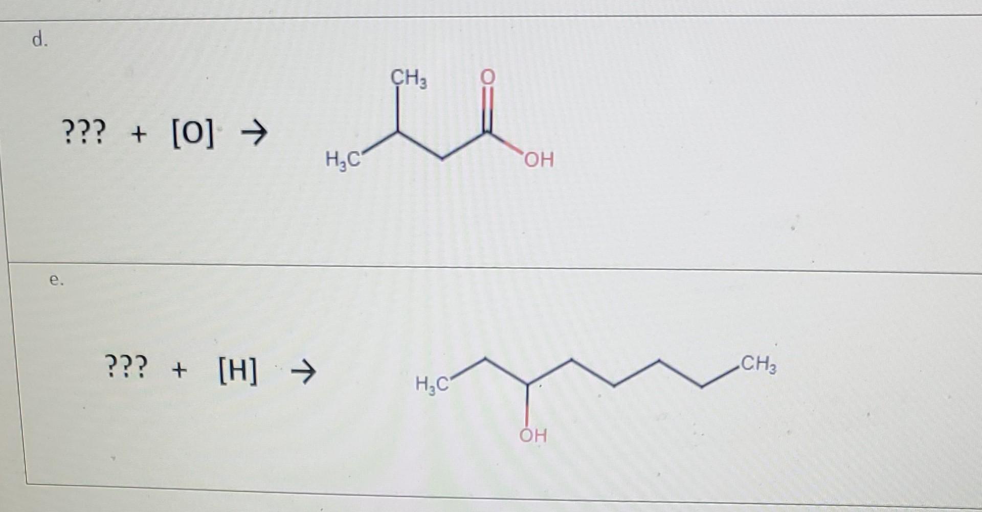 Solved Question Four Draw and name the reactants in each | Chegg.com