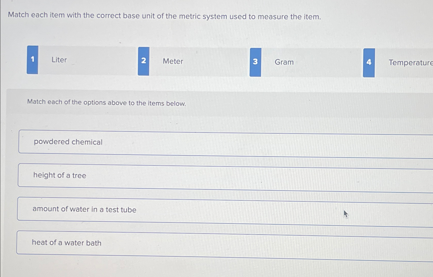 Solved Match each item with the correct base unit of the | Chegg.com