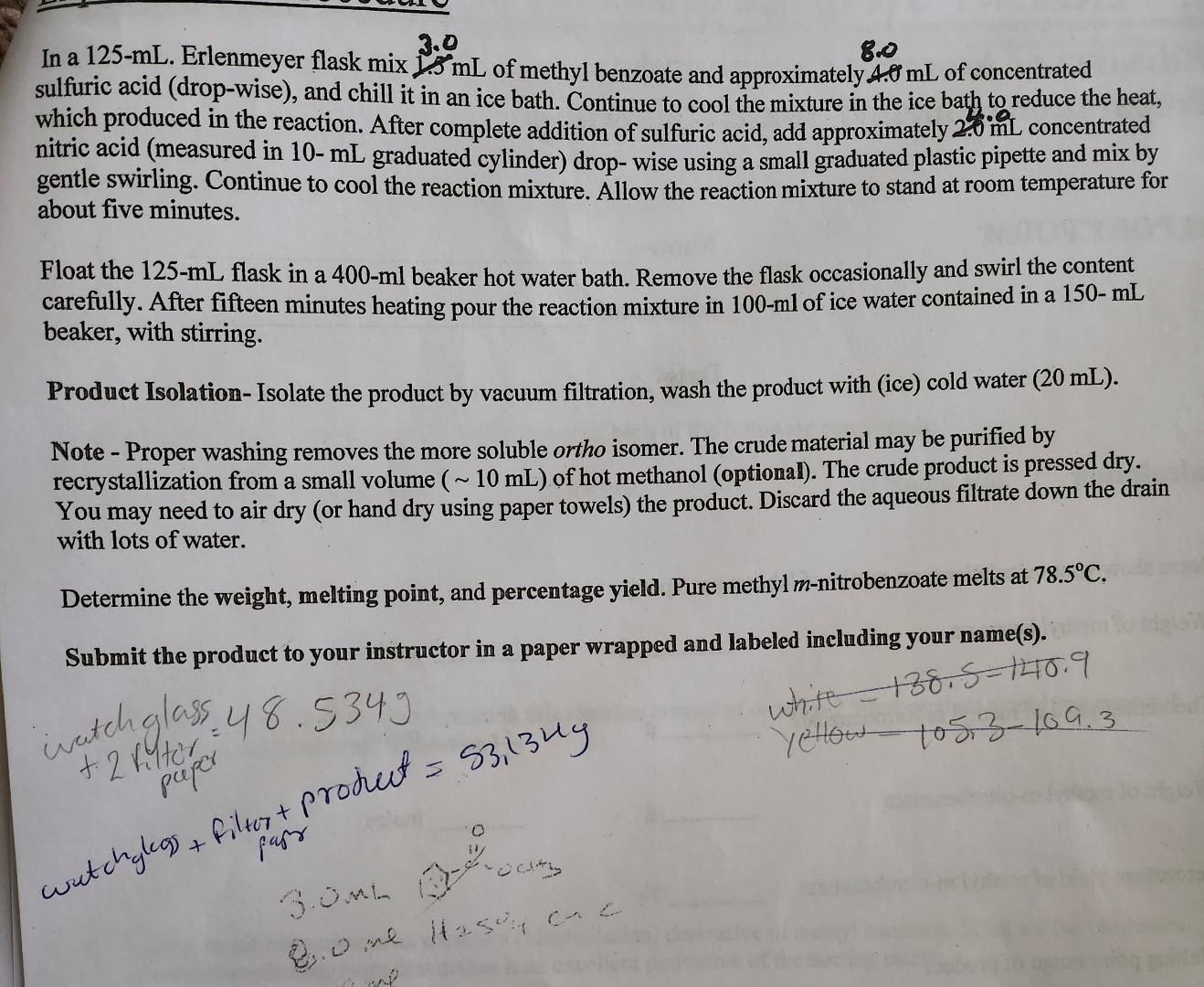 Solved In a 125-mL. Erlenmeyer flask mix 15 mL of methyl | Chegg.com