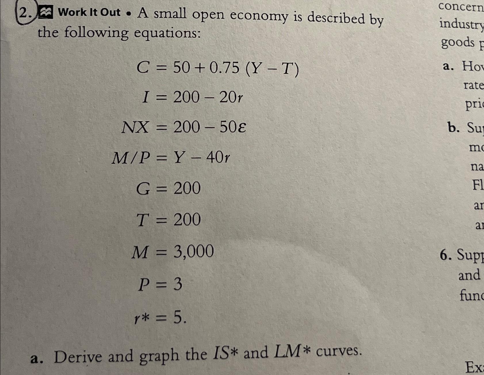 Solved Work It Out - ﻿A small open economy is described by | Chegg.com