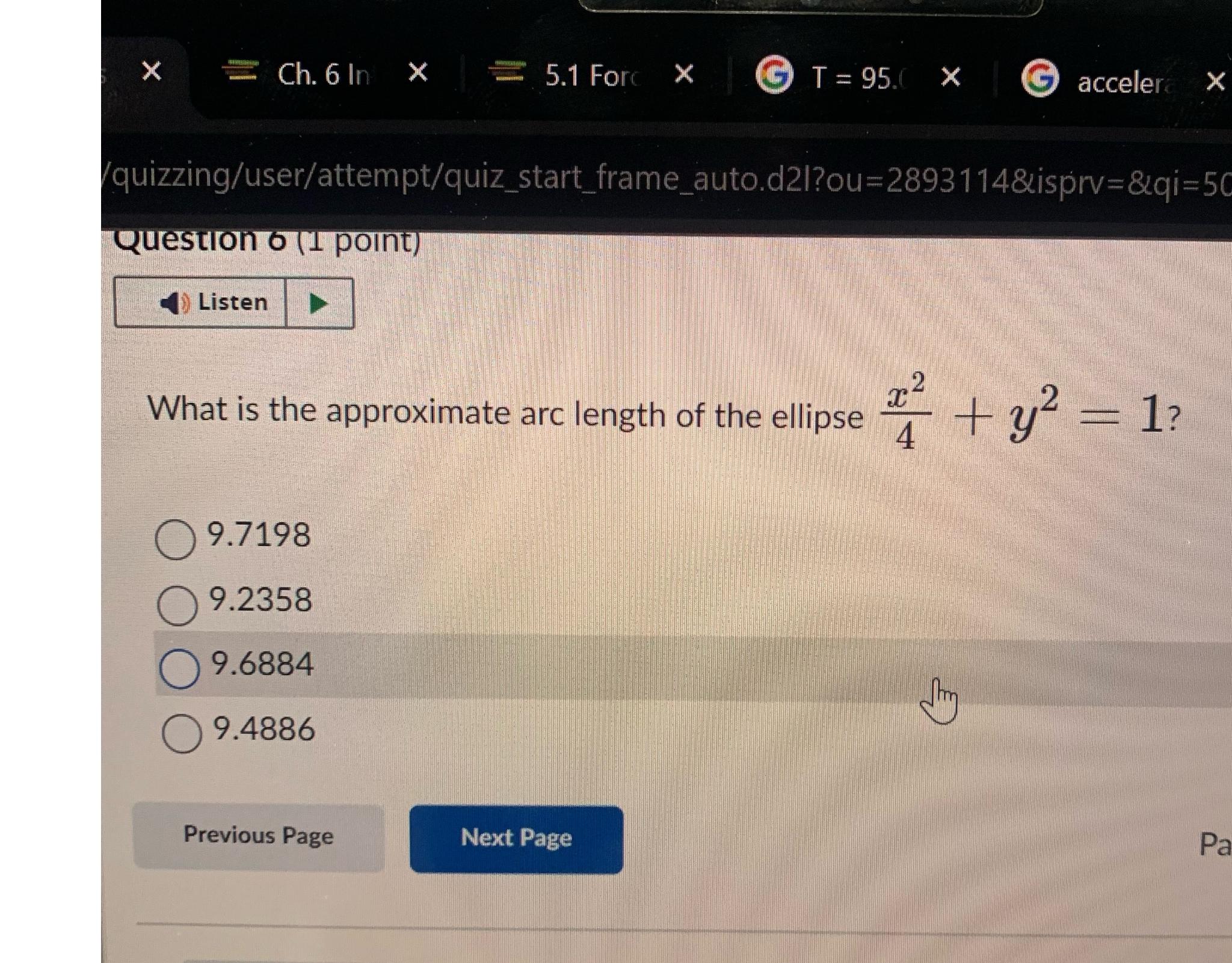 Solved What is the approximate arc length of the ellipse | Chegg.com