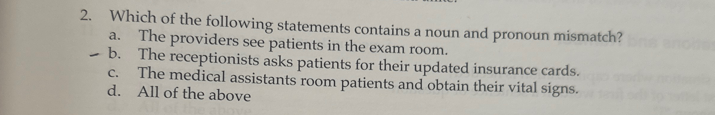 Solved Which of the following statements contains a noun and | Chegg.com