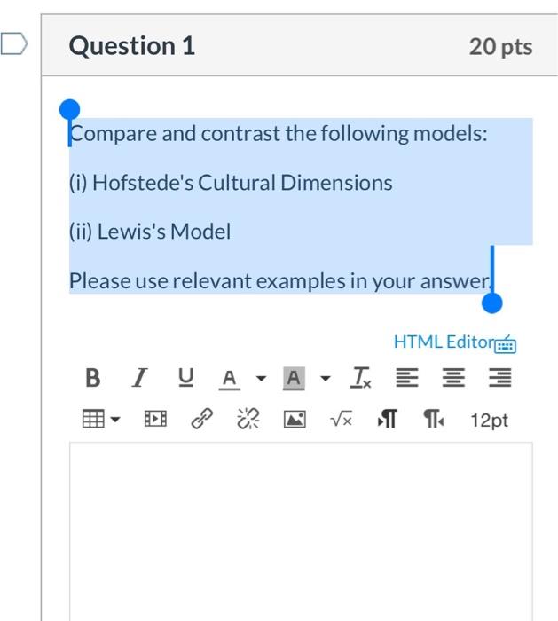 Solved Compare and contrast the following models: (i) | Chegg.com