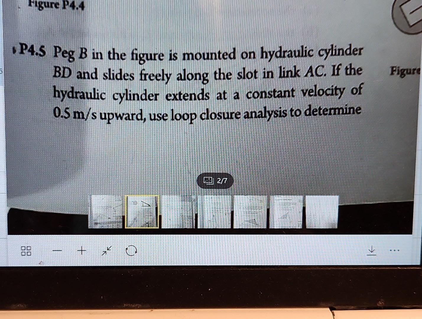 Solved P4.5 Peg B in the figure is mounted on hydraulic | Chegg.com