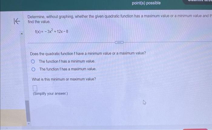 Solved Determine, without graphing, whether the given | Chegg.com