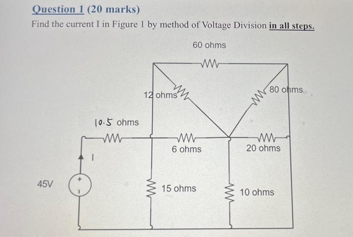 Solved Find the current I in Figure 1 by method of Voltage | Chegg.com
