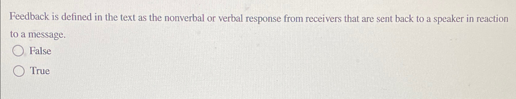 Solved Feedback is defined in the text as the nonverbal or | Chegg.com
