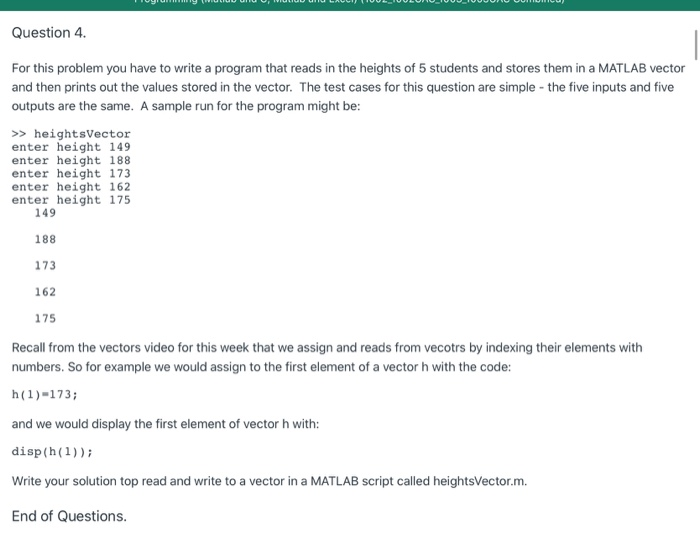 Question 1. For this problem you have to create a | Chegg.com