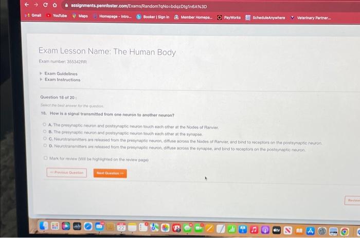 [Solved]: Exam Lesson Name: The Human Body Exam number